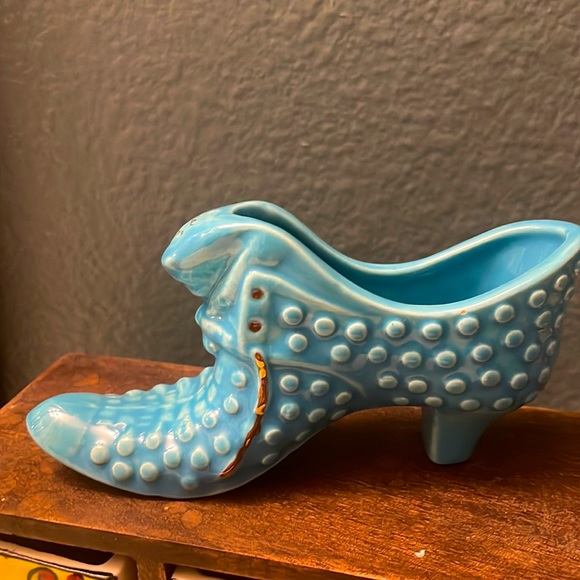 Art | Vintage Fenton Baby Blue Hobnail Cathead Shoe | Poshmark